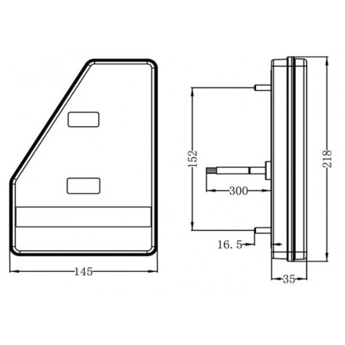 LED zadní svítilna TruckLED 5funkční trojúhelník levá L1907 - UNITRAILER